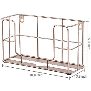 MyGift Wall Mountable Copper Tone Metal Wire Dispenser for Z-Fold, C-Fold and Trifold Paper Towels, Tabletop or Hanging Folded Disposable Hand Towel Tray Holder Rack