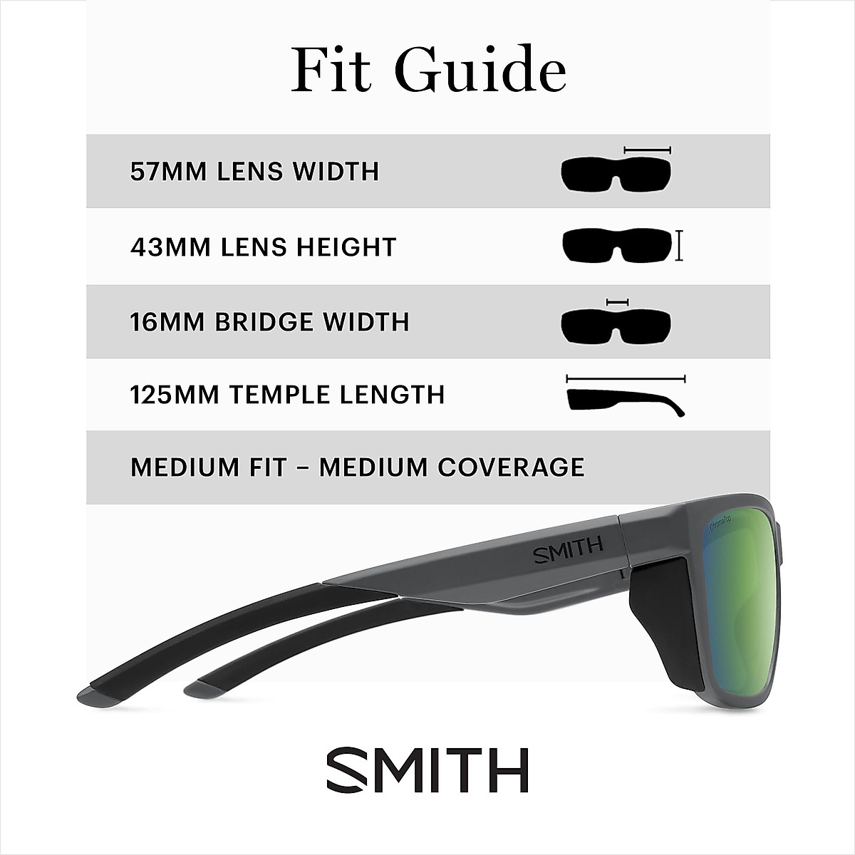 SMITH Longfin Sunglasses – Performance Sports Active Sunglasses for Watersports, Fishing & More – For Men & Women – Matte Cement + Green ChromaPop Polarized Mirror Lenses