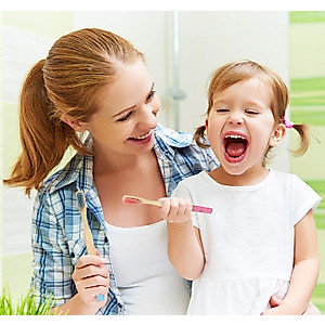 Bamboo Toothbrush Eco-Friendly Packs of 4 – Circular Organic Biodegradable handle with BPA-Free, Soft Nylon Bristle.