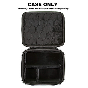 2TUFF Square Reader Case - Fits Square Terminal Charger and 4 Square Card Reader Receipt Paper Rolls - Hard Case for Square Travel Printer is Perfect Carry Case and Protection for Square POS System