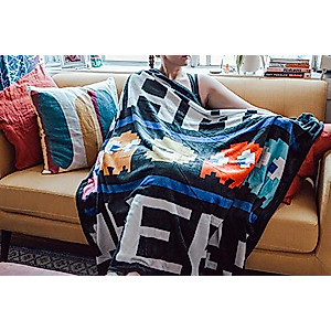 JUST FUNKY Pac-Man Game Over Throw Blanket | 45 x 60 Inch Soft Fleece Blanket