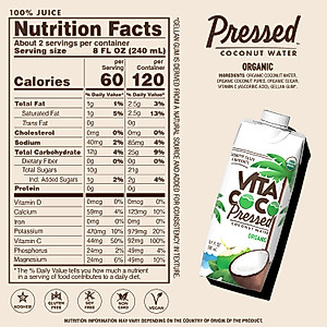 Vita Coco Organic Coconut Water, Pressed, More "Coconutty" Flavor, Natural Electrolytes, Vital Nutrients, 16.9 Fl Oz (Pack of 12)