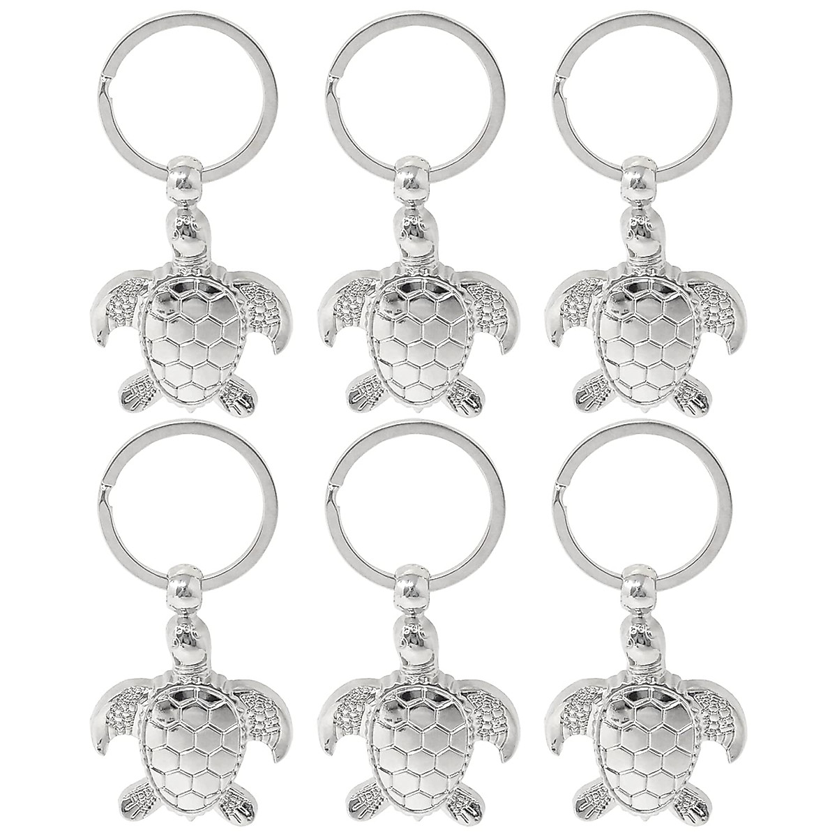 Honbay 6PCS Metal Turtle Keychains Tortoise Keyfob Car Keyrings Bag Charm Pendant Funny Keychains for Women Men Handbags Purses Belts