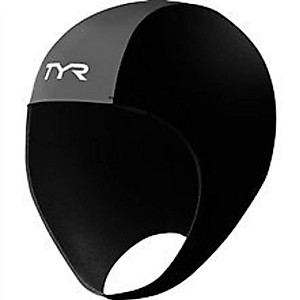 TYR 1THEL6AL Neoprene Swim Cap, Black, Large