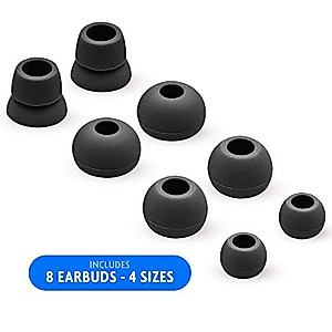 MMOBIEL Ear Tips Earbuds Replacement Compatible with Beats by Dre Powerbeats 2/3 Monsterbeats Wireless - Set of 4 Pairs - Silicone - Black