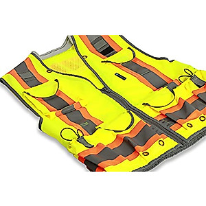 Kolossus Safety Vest for Men High Visibility Reflective Construction Tactical Vest (Yellow, X-Large)