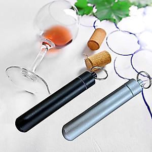 ACoiay Portable toothpick holder Stainless Steelaluminum Waterproof,toothpick case travel Pocket3 Pieces with Keychain, forOutdoor Picnic and Camping(A) (Stainless Steel)