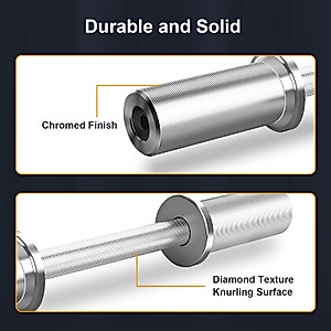 Uboway Olympic Dumbbell Handles: 20" Dumbbell Set for 2" Olympic Weight Plates, Weight Lifting Handles with 2 Pair of Spring Collars, Home Gym Accessories