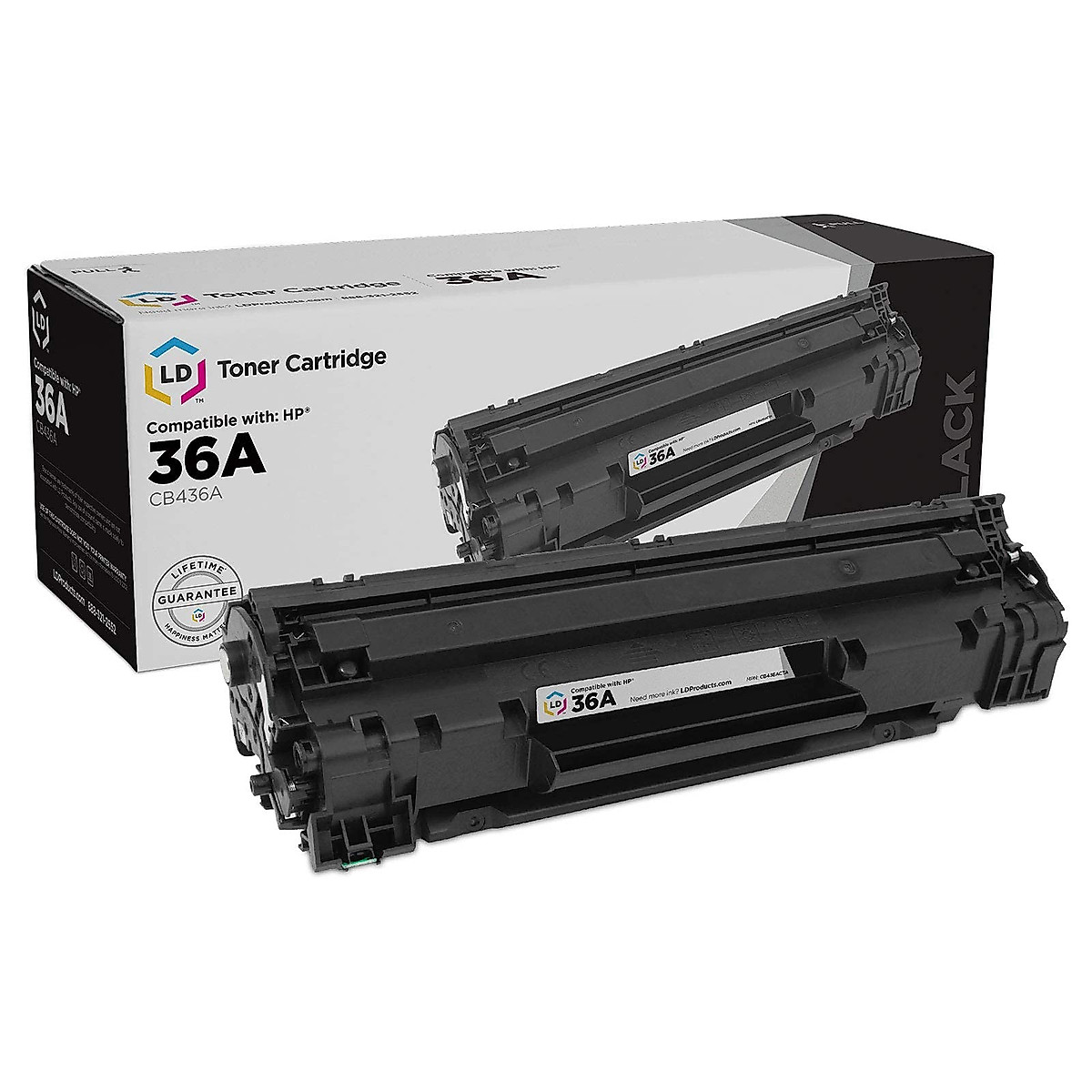 LD Products Compatible HP 36A Black Toner Cartridge Replacement CB436A for use in Hewlett Packard Laserjet Printers M1522n MFP, M1522nf MFP, P1505 & P1505n