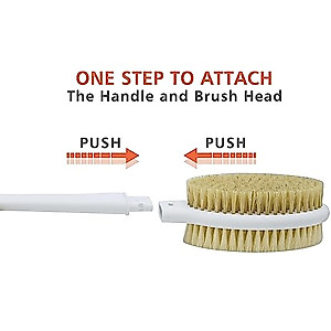 Shower Brush with Soft and Stiff Bristles,20.5" Extra Long Handle Dual-Sided Back Scrubber Bath Brush Body Exfoliator for Wet or Dry Brushing (Extra Long Handle)