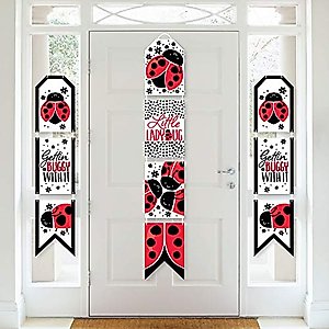 Big Dot of Happiness Happy Little Ladybug - Hanging Vertical Paper Door Banners - Baby Shower or Birthday Party Wall Decoration Kit - Indoor Door Decor