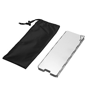 Uning Camp Stove Windscreen, 10 Plates Lightweight Folding Outdoor Picnic Cooker Stove Wind Screen Windshield for Camping Stove Backpacking Stove Butane Stoves Alcohol Stoves