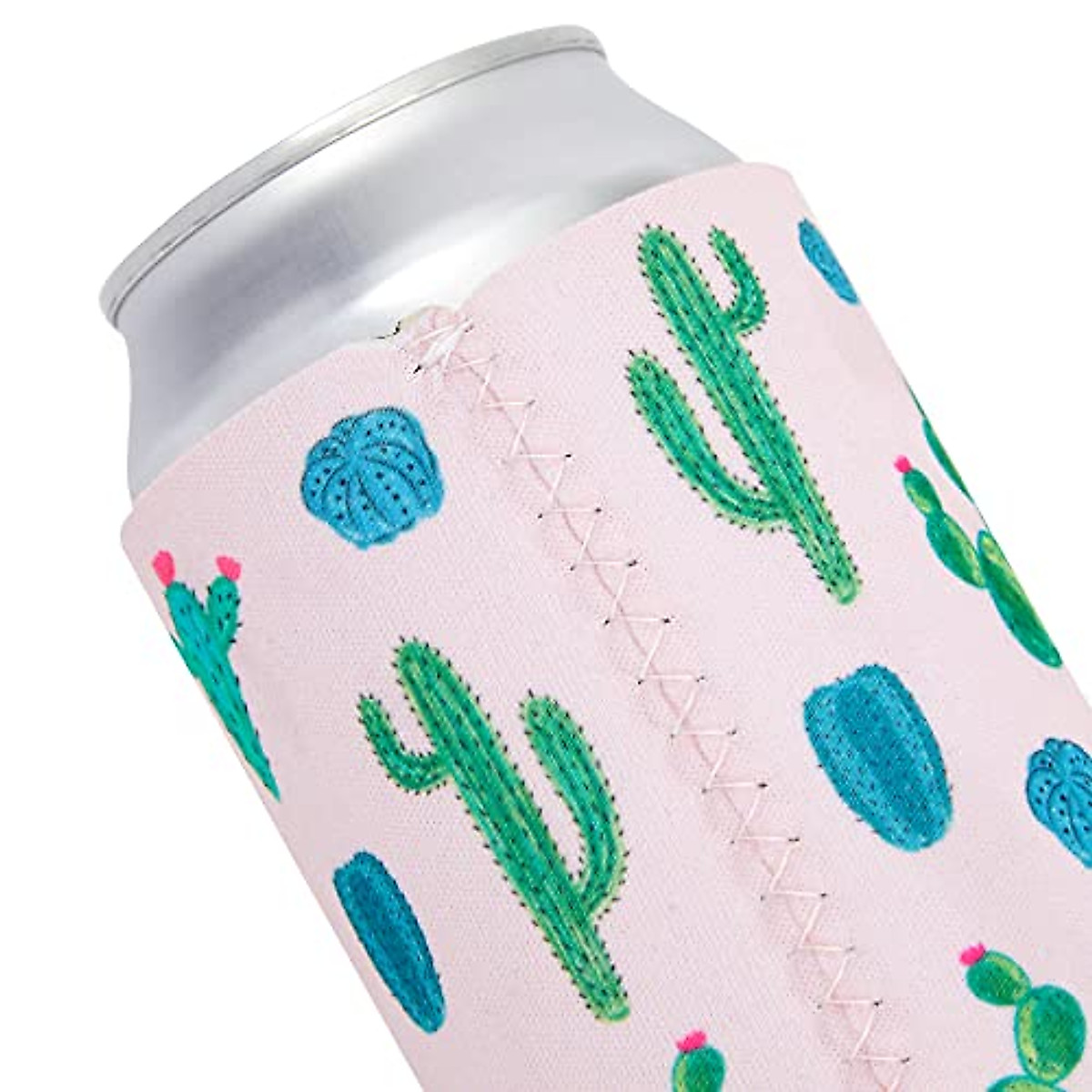 12 Pack Neoprene Soda Sleeves for Beer Cans, Soft Drinks, Beverages, Water Bottles, Cooler Sleeves for Cactus Party Supplies, Wedding Favors, Bachelorette Party