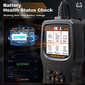 (Upgraded AD310) ANCEL AD530 OBD2 Scanner Diagnostic Tool with Battery Test Car Engine Light Code Reader ScanTool, All OBD2 Function Enhanced Code Definition and Upgraded Graphing Battery Status