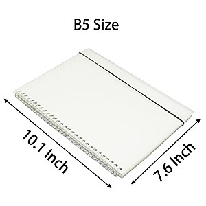 Yansanido Spiral Notebook, 4 Pcs 10.1 Inch x 7.6 Inch B5 Thick Plastic Translucent Frosting Hardcover Graph Paper 80 Sheets -160 Pages Journals for Study and Notes (B5 7.3"X 10"-Grid 4pcs)