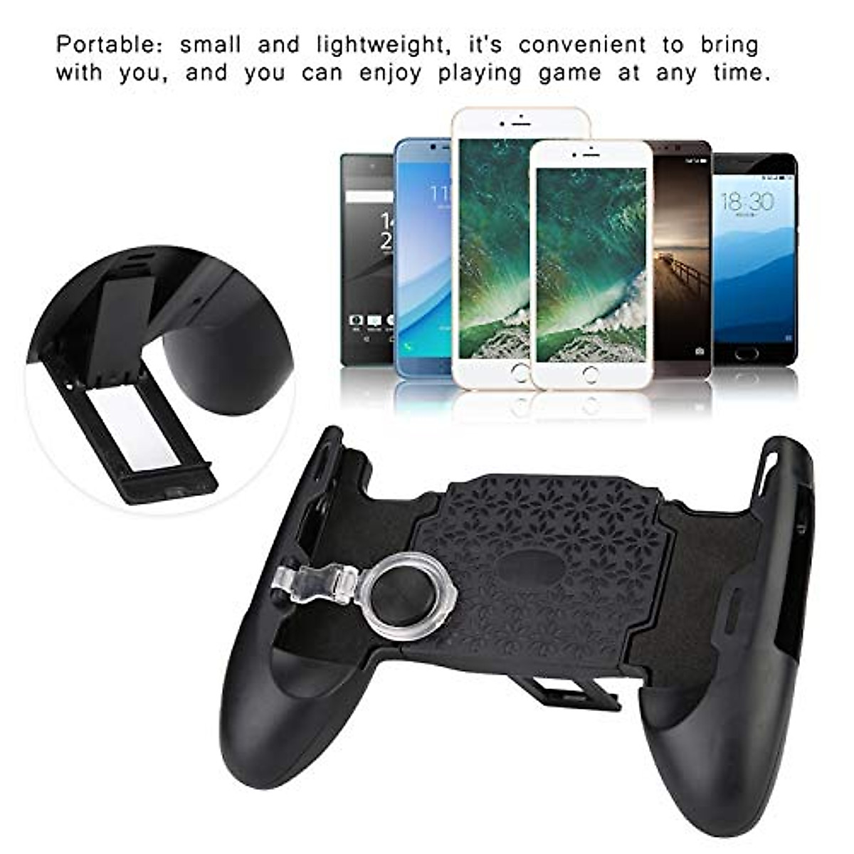 Mobile Gamepad, 3 in 1 Back Bracket Design Phone Joystick for Home Suitable for All 4.5-6.5 Inch Touch-Screen Smartphones for Gaming