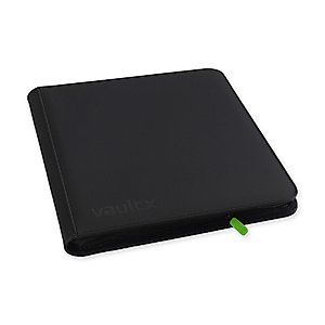 Vault X Premium Exo-Tec XL Zip Binder - 12 Pocket XL Trading Card Album Folder - 624 Side Loading Pocket Binder for TCG (Black)
