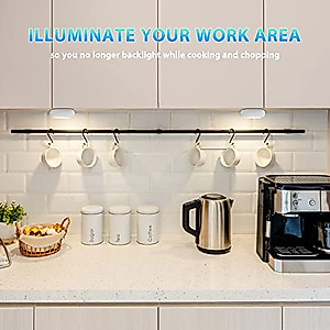 UYICOO Under Cabinet Lights, Puck Lights with Remote, USB Rechargeable LED Closet Wireless Lights with Timing, 3500K 16 Color Dimmable Kitchen Counter Bedroom Stick on Light