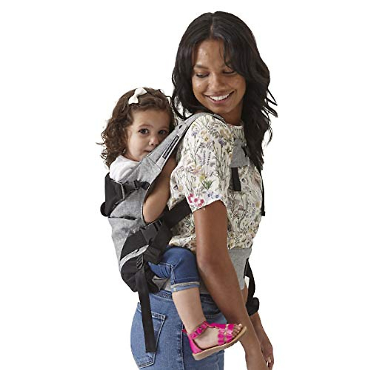 Contours Baby Carrier Newborn to Toddler | Journey 5 Position Convertible Easy-to-Use Baby Carrier with Pockets for Men and Women, Face In, Face Out, Front, Back & Hip (8-45 lbs) - Graphite Gray