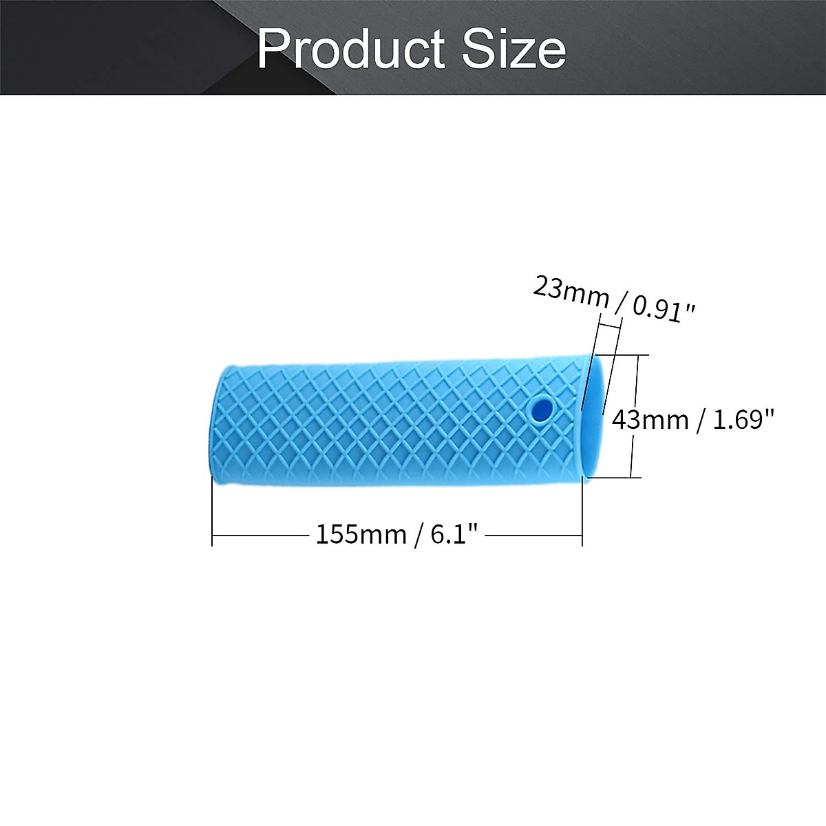 MroMax Silicone Hot Handle Holder 6.1 Inch Non Slip Potholder Heat Resistant Pot Handle Sleeve for Cast Iron Pot Woks Frying Pans Griddles Skillets Oven Blue 4Pcs