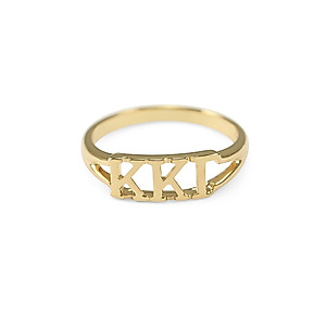 The Collegiate Standard Kappa Kappa Gamma 14k Gold Plated Sorority Ring with Greek letters