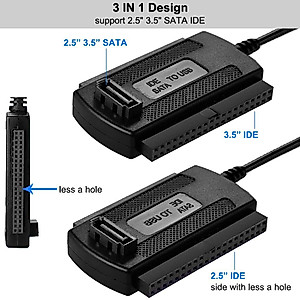SANOXY A12940 SATA/PATA/IDE Drive to USB 2.0 Adapter Converter Cable Set