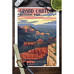 Grand Canyon National Park, Arizona, Mather Point (9x12 Wall Art Print, Home Decor)