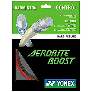YONEX BG Aerobite Boost Badminton String (Gray/Red)