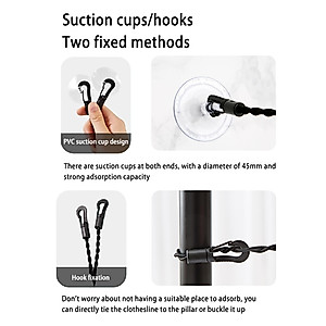 JianLing 2PCS Travel Portable Extendable Clothesline 1.5m with Hooks and Suction Cups Rubber Elastic Clothesline Camping Clothesline Outdoor Indoor Use Cruise Essential Hanging Clothes Socks Towels