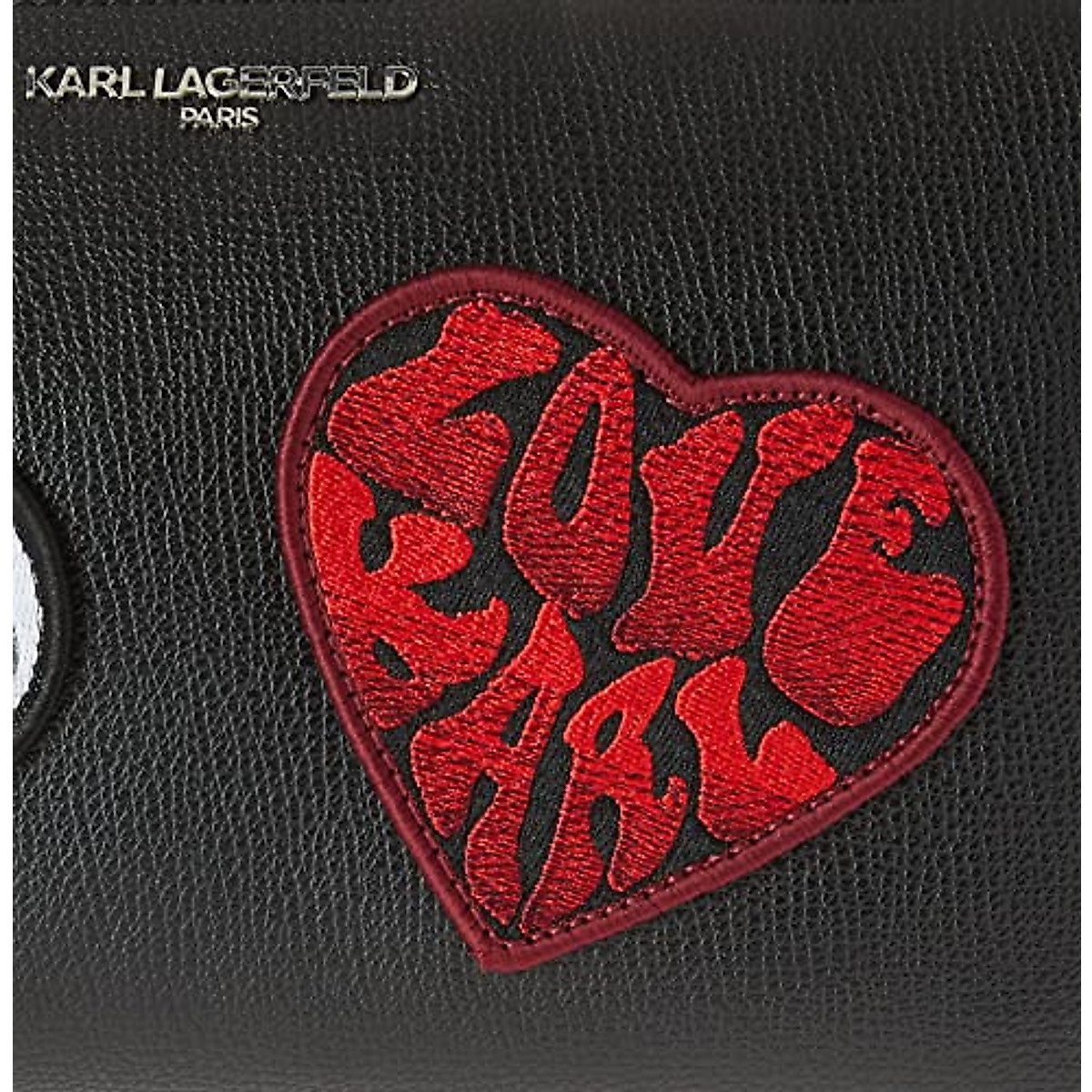 Karl Lagerfeld Paris Womens Novelty Large Wristlet, Blk/Gold, One Size US