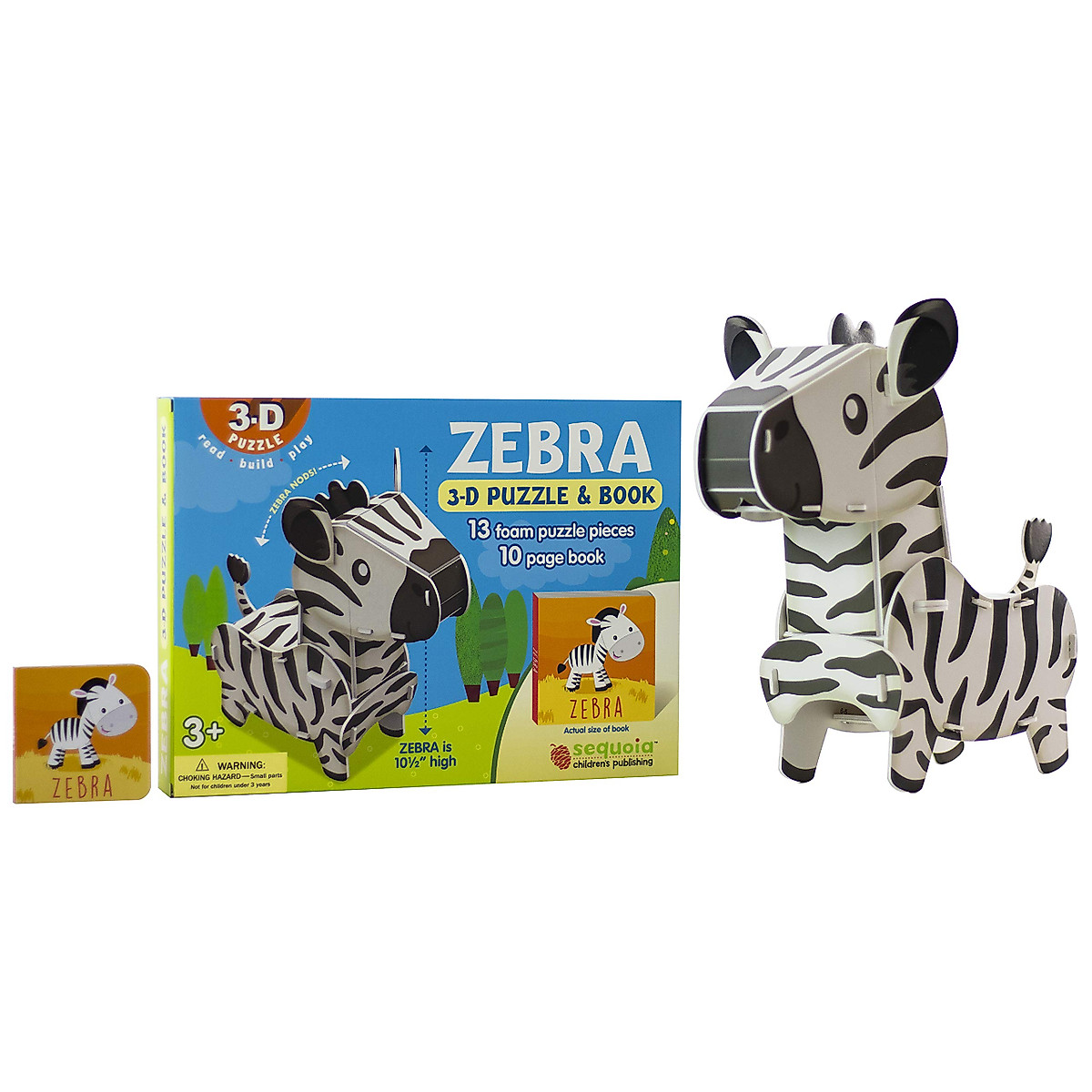 Zebra 3-D Puzzle & Book