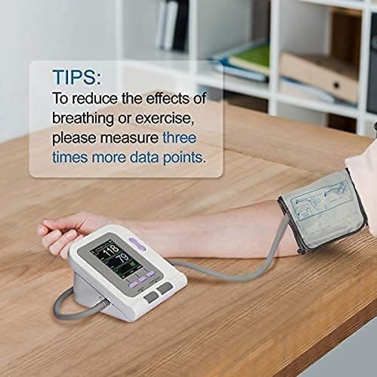 CONTEC-08A Blood Pressure Monitor-Automatic Digital BP Machine with 3 Sizes Cuff for Home Use,Large LCD Display,for 3 User 3x100 Memory