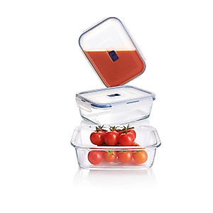 Luminarc Pure Box Active Food Rectangle 5.1 Cup, Storage Container Set, 6 Piece, Clear