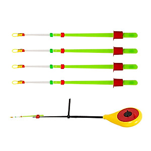 BAODAN Ice Fishing Rod, Portable Fishing Rod Tip, Fishing Pole Winter Outdoor Sport Fishing Accessories with Fishing Lines Runner for Lakes Ponds River Fishing Yellow