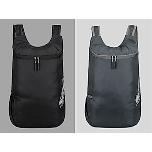 Dladhict 14L Hiking Backpack Lightweight Packable Hiking Daypack Water Resistant Lightweight Foldable Hiking Backpack for Travel Camping Outdoor Small Travel Outdoor Foldable Shoulder Bag (Black)