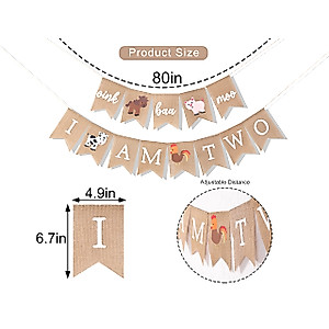Oink Baa Moo I am Two Banner - Farm Second Birthday, Burlap Birthday Banner, Farm 2nd Birthday, Farm Theme Birthday, Farm Animals Birthday