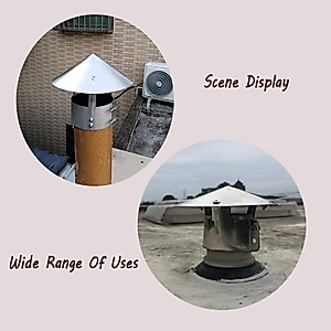 JUCCJUXIN Chimney Cowl Cap Tool,Cone Top Chimney Cap,Roof Line Cap Stainless Steel Outdoor Ventilation Exhaust Vent Cap,for Ducting Ventilation Cap Rain Hat Hood,Customizable,d8cm/3.15in