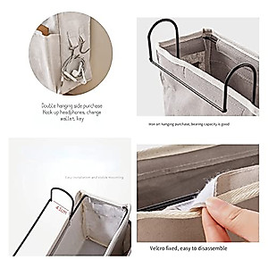 Recreation Bedside Caddy/Bedside Storage Bag Hanging Organizer for Bunk and Hospital Beds Dorm Rooms Bed Rails Can be Placed Glasses,Books Mobile Phones Keys Daily Supplies (2)