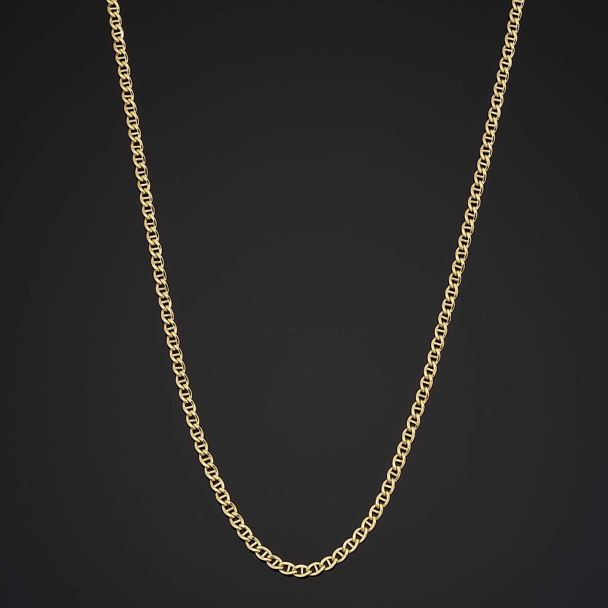 Solid 14k Yellow Gold Filled Mariner Link Chain Necklace (2.55 mm, 36 inch)