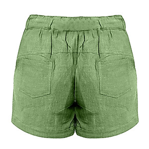 Plus Size Shorts for Women Shorts for Women Trendy High Waisted Drawstring Shorts Casual Loose Fit Summer Short Pants with Pockets Green 2X