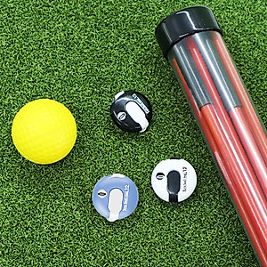 Amy Sport Golf Score Counter Stroke One Touch Reset Up to 12 Shots 3 Pack Portable Mini Attachment Counters Clicker Clip to Golfers Glove Bag Hat (3 Pack-Black&White&Blue Mini Counter)