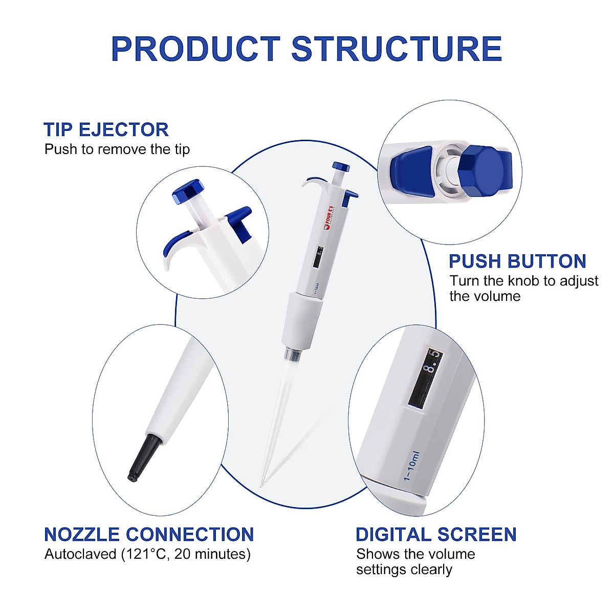 10mL Pipette with 100pcs 10mL Pipettor Tips