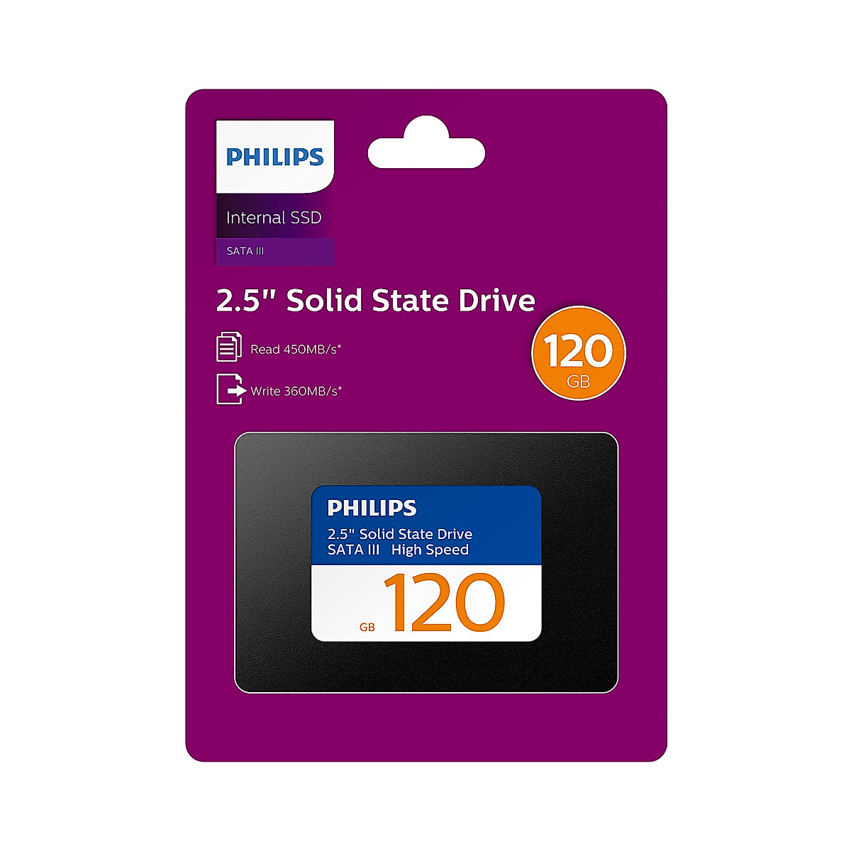 PHILIPS 120GB 2.5” SATA III Internal SSD, Solid State Drive, Up to 550MB/s Read