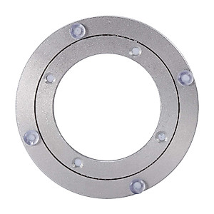 Heavy Duty Aluminium Alloy Rotating Bearing Turntable Turntable Round Dining Table Smooth Swivel Plate for Kaleidoscopes Tabletop Serving Trade Show Displays(10 inch*H8.5MM)