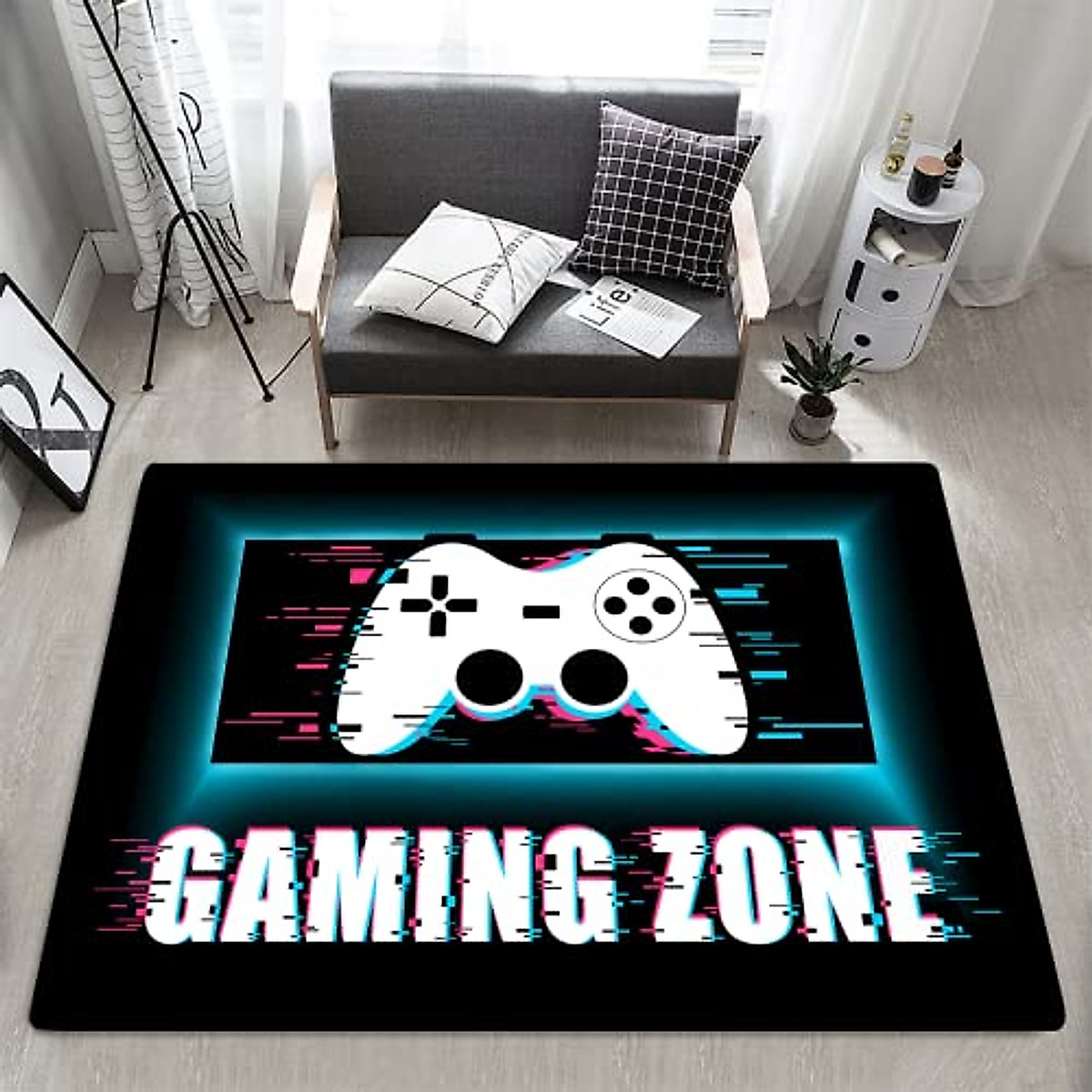Gamer Gaming Game Controller Modern Area Rug Floor Mat Soft Gamer Rug Gaming Carpet Boys Rugs Doormats Home Decor Game Room Decor for Bedroom Living Room 60x39 Inch
