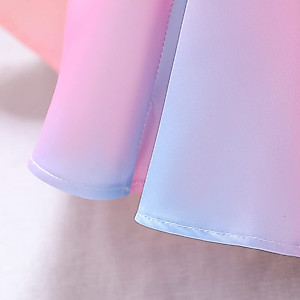 NSSMWTTC Baby Girls Easter Backless Dresses Bowknot Toddler Kid Color Gradient Ruffles Christmas Formal Dress Tutu Frocks (Pink,80)