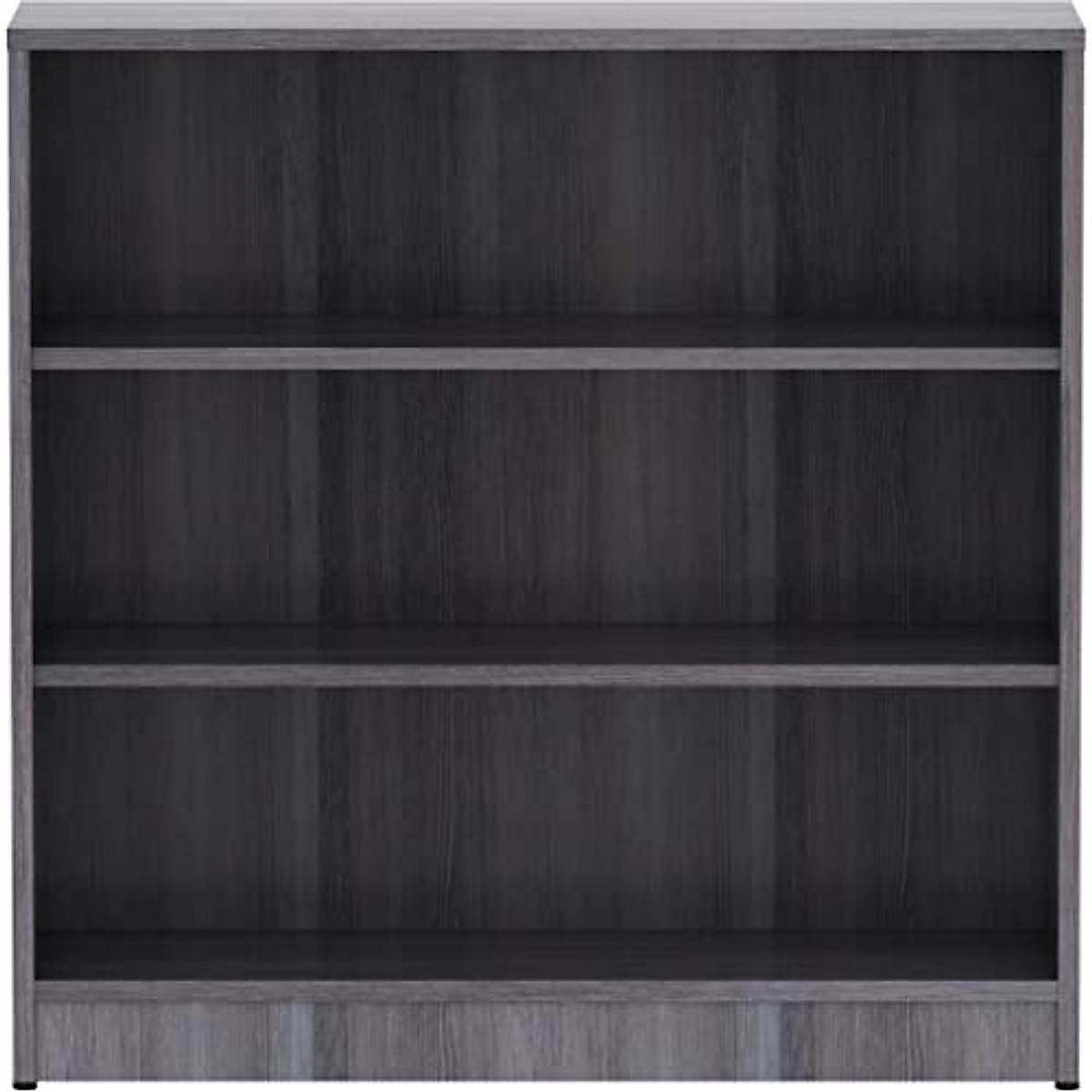 Lorell, LLR69626, Weathered Charcoal Laminate Bookcase, 36" x 12" x 36"