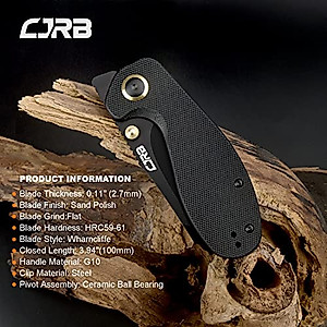 CJRB Maileah Green Bundled with Black Great Edc Knife Companion