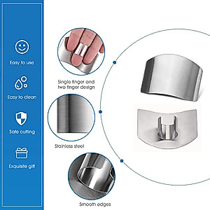 Mcles Stainless Steel Finger Guard, 2PCS Finger Guards For Cutting, Kitchen Tool Finger Guard, Finger Protectors, Finger Protector, Avoid Hurting When Slicing And Dicing Kitchen Safe Chop Cut Tool