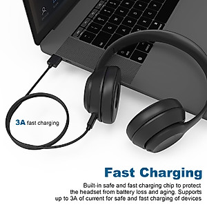 USB Type C Charger Cable Compatible with Sony WH-1000XM4 WH-1000XM3 WF-1000XM4 WH-XB900N WH-CH510 WI-1000XM2 WI-C200 WI-XB400, AKG Y400 Y600NC, WF-1000XM3, Bose NCH700 Headphones (100cm)